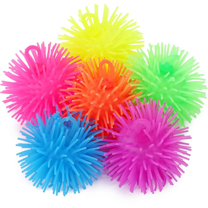 POPLAY 6 PCS Puffer Balls, Colorful Spiky Balls Sensory Game Stress ...