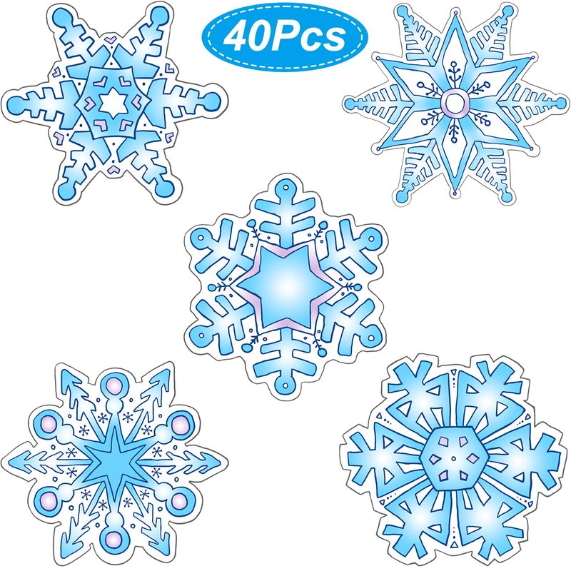 Snowflakes Cut-Outs Christmas Winter Theme Colorful Cutouts with Glue ...