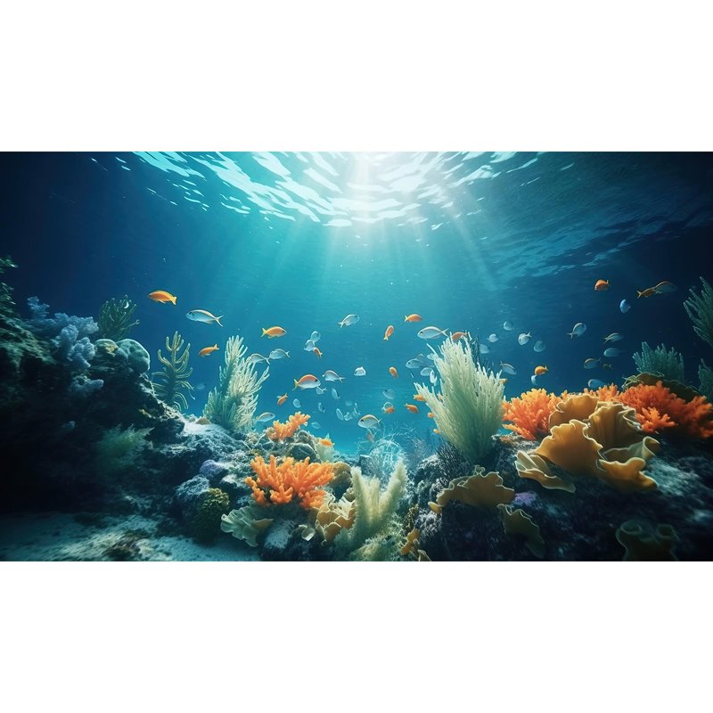 Under The Sea Fish Tank Background Deep Sea Coral Reef Aquarium ...