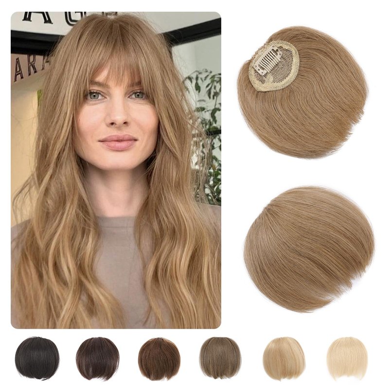 Benehair Human Hair Clip in Bangs Choppy Air Bang Clip in Hair Bang ...