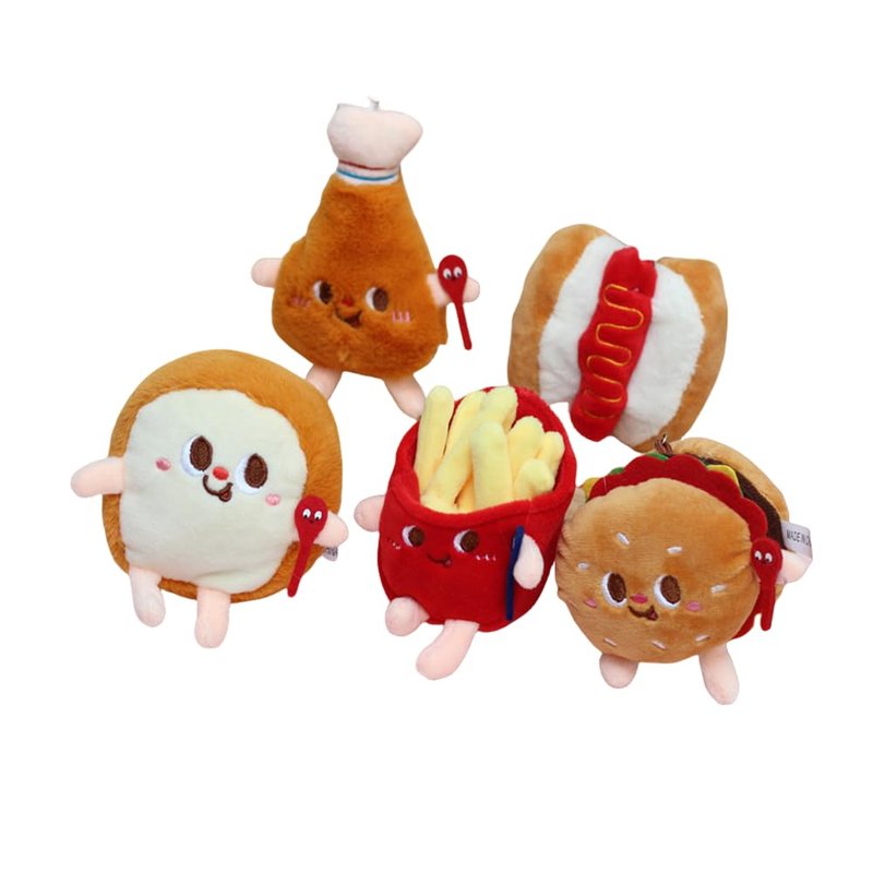 5 Pcs Food Plush Toy Hamburger Plush Toy - Hamburger Stuffed Toys ...