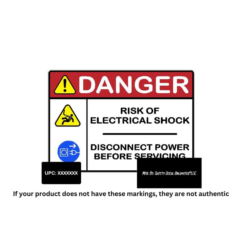 Safety Decal Unlimited Red Black White ANSI Danger Arc Flash Shock ...
