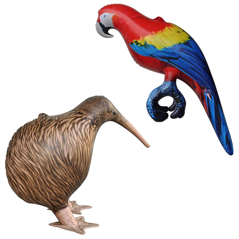 Wildlife Inflatable Parrot & Kiwi Bird Set Air Plush Stuffed Animals ...