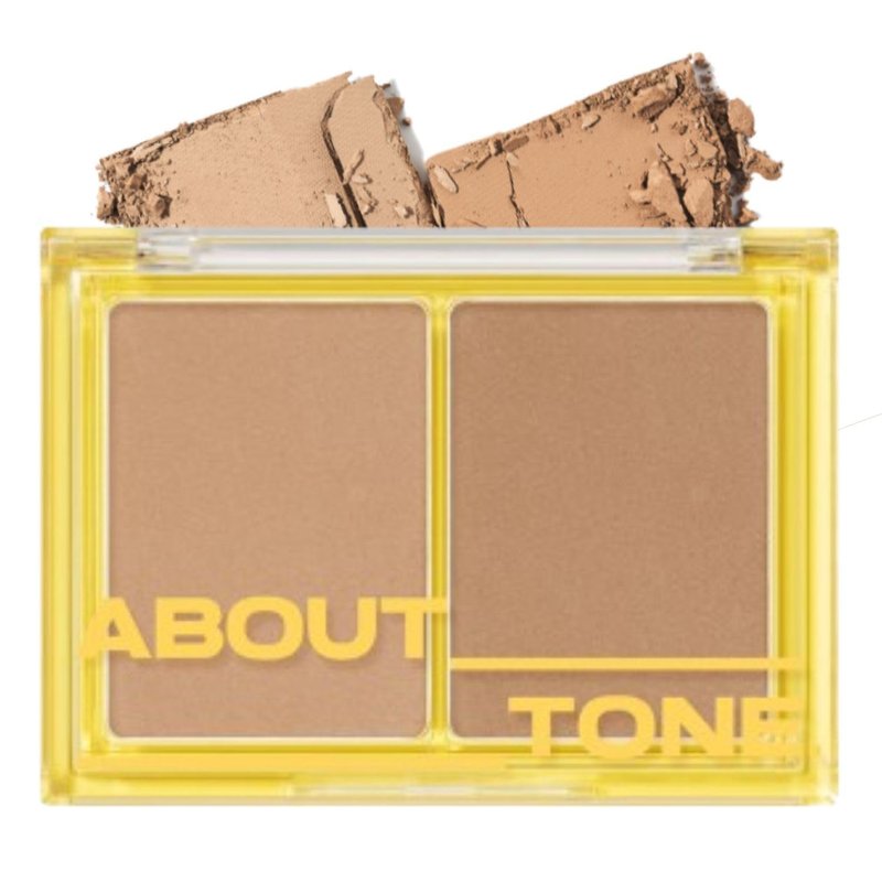 ABOUT TONE Turn On Shade Shading 2 Colors/Soft Matte Finish Bronzer Pact, Face Contour Makeup ...