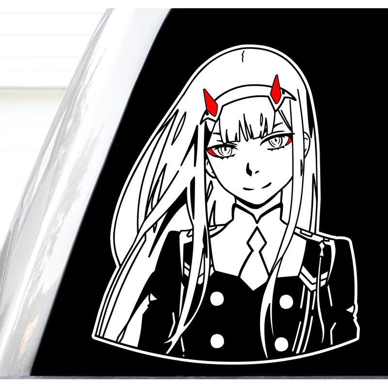 Zero Two Decal, Waifu Peeking, 002, Anime Stickers, Zero Two Peeker ...