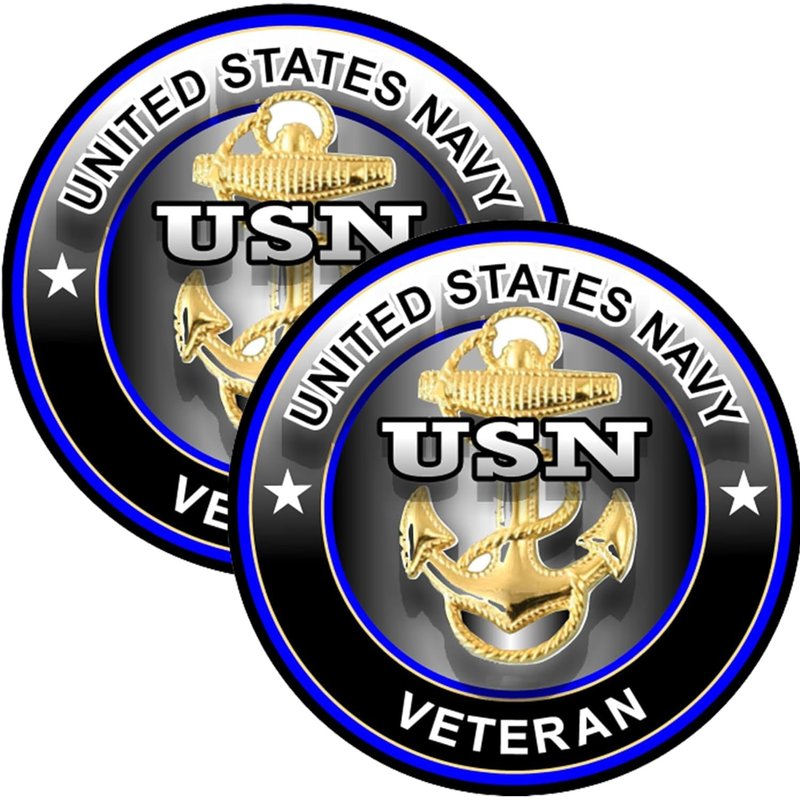 eDesign 2-Pack United States Navy Veteran Vinyl Sticker Decal - 4 ...