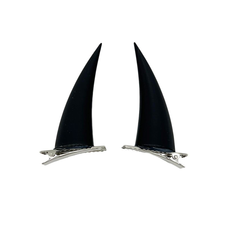 Devil Horns Cosplay Hair Clips Anime Horns Halloween Black Demon Hair ...