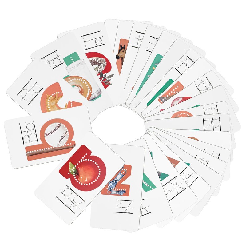 Alphabet Tool - 26 Pcs ABC Learning Cards with Embedded Pictograph ...
