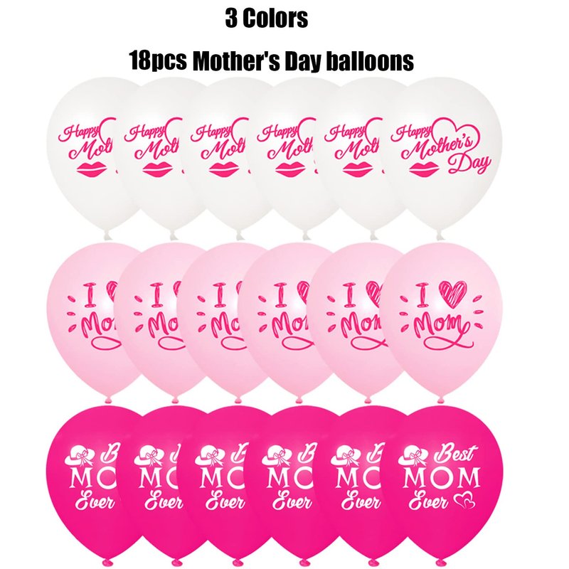 Happy Mother's Day Balloons 12inch Mother’s Day Pink Balloons Party ...