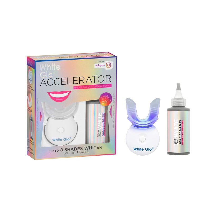 White Glo Accelerator Teeth Whitening Kit with LED Light for Sensitive ...