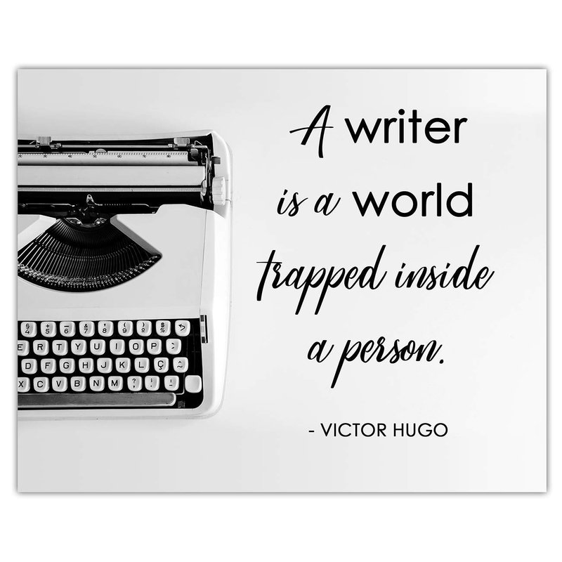 Motivational Wall Art Office Decor for Men & Women: "Writer is a World ...