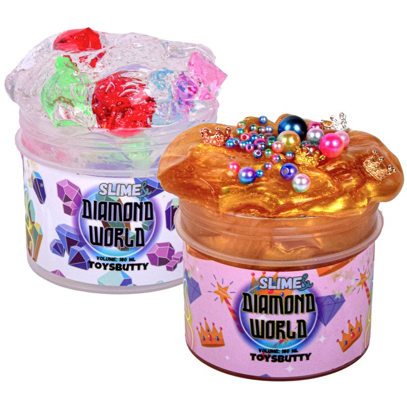 2 Pack Crystal Clear Slime & Golden Stretchy Slime Kit for Girls Boys ...