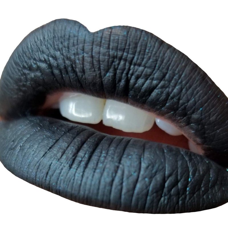 Apocalyptic Beauty Black Goth Liquid Lipstick with Blue Sparkle - 100% ...