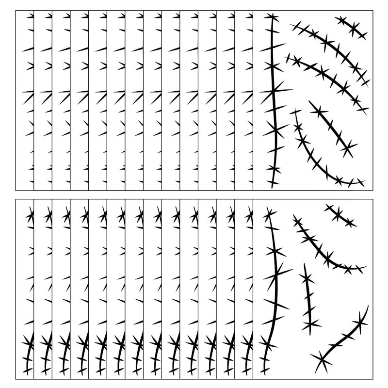 30 Sheets Halloween Stitches Tattoo Stickers Fake Scar Temporary ...