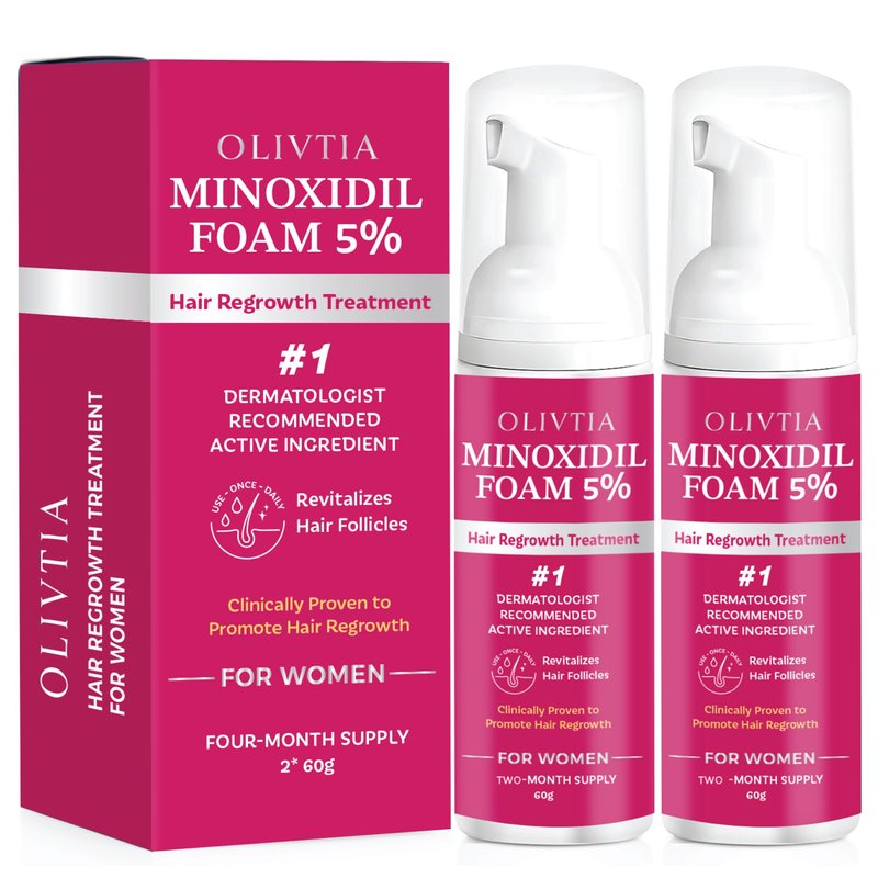 5% Minoxidil Foam for Women Hair Growth: Extra Strength Hair Regrowth ...