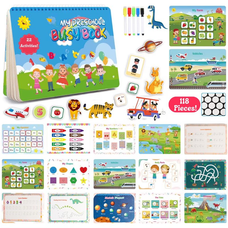 Toddler Busy Book for Toddlers 1-3, Toddler Learning Activities Book ...
