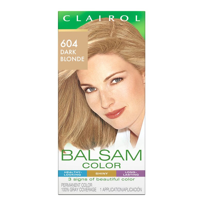 Clairol Balsam Permanent Hair Dye, 604 Dark Blonde Hair Color, Pack of ...