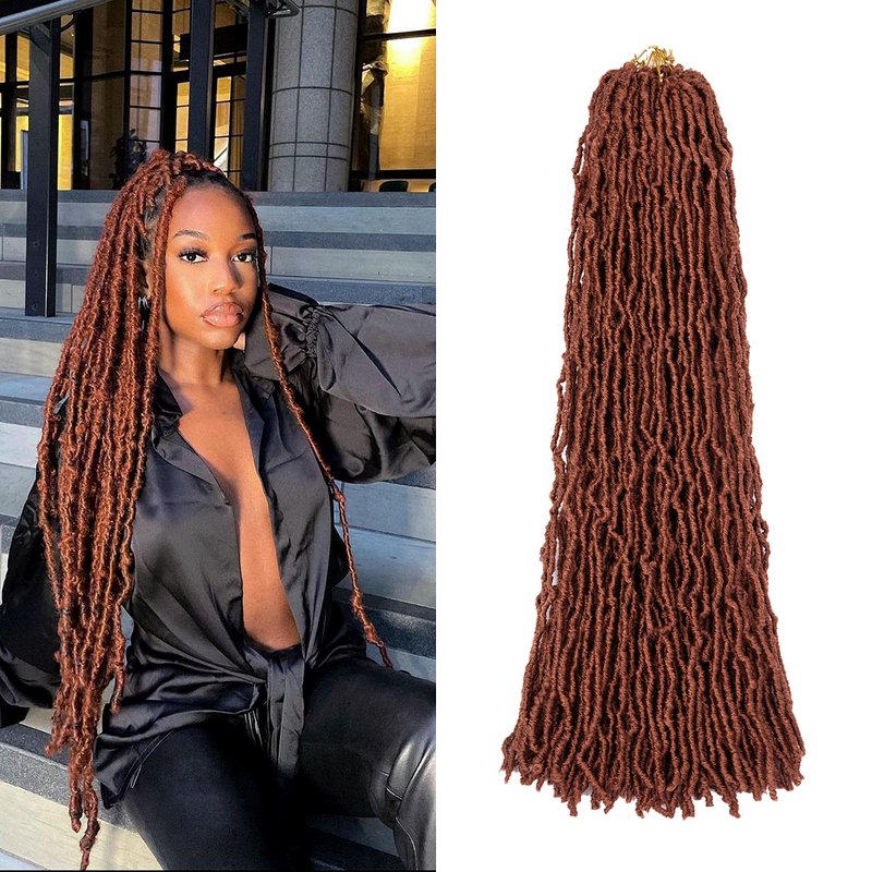 Ginger Faux Locs Crochet Hair Soft Locs 30 inch 6 Packs Long Pre Looped ...
