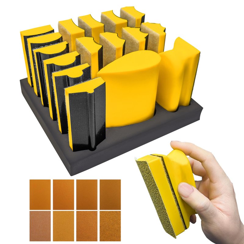 56 PCS Hand Sanding Block Set-16 PCS Contoured Profile Hand Sander ...