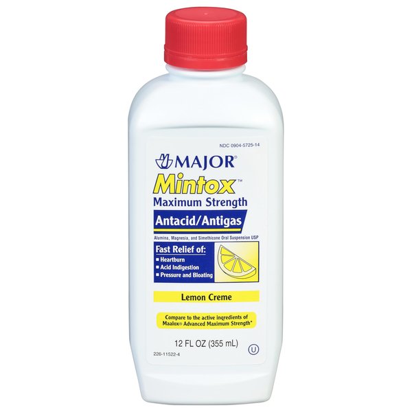 MAJOR Mintox Maximum Strength Antacid/Antigas for Fast Relief of ...