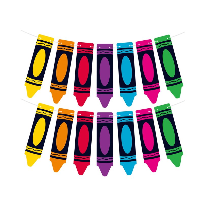 YQUQWN, Crayon Banner - No DIY, Back to School Banner for Back to ...