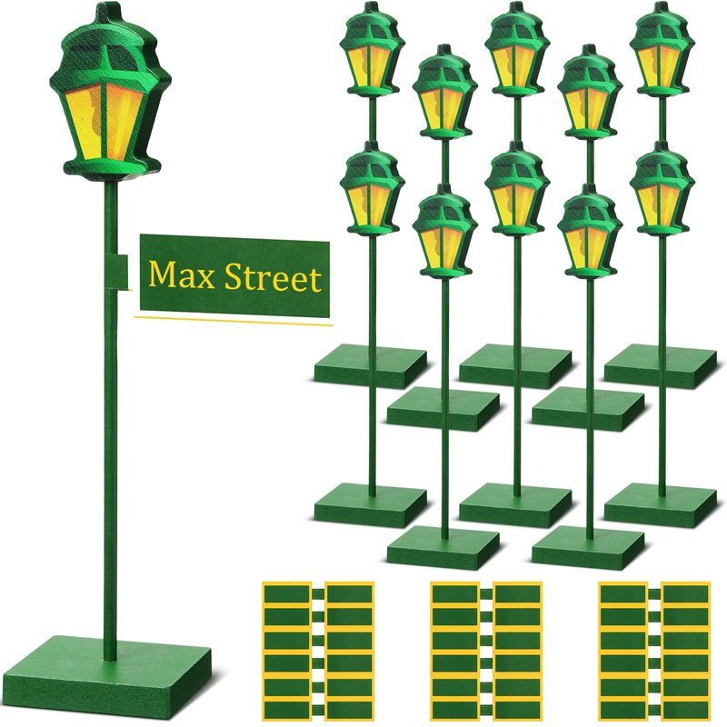 Colingmill 12 Pcs Street Sign Lamp Post Centerpiece Wooden Lamp Post ...