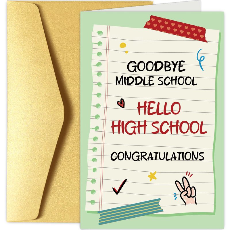 Chenive Middle School Graduation Card for Boys Girls, High School ...