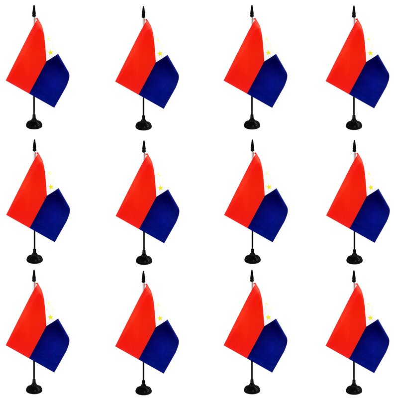 Rotenl Philippines Desk Flag, 12 Pack Filipino Table Office Flag with ...