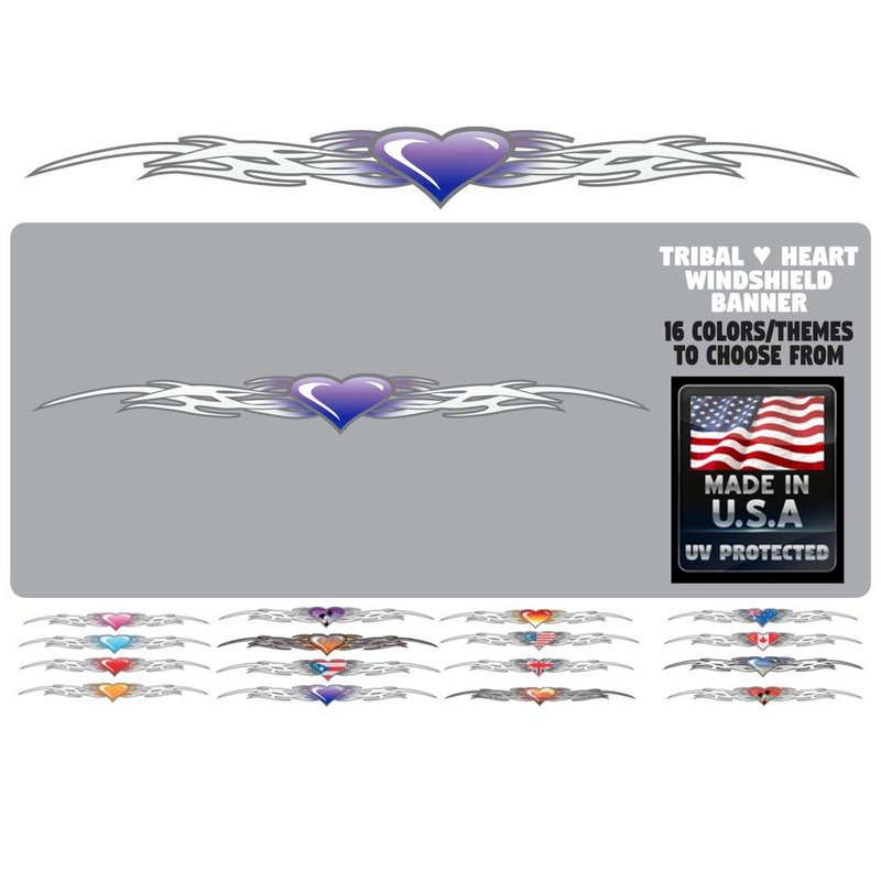 Tribal Heart Windshield Decal Window Banner Choose from 16 Styles for ...