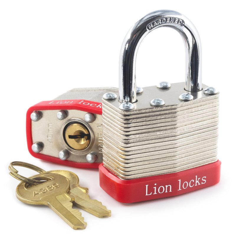 Lion Locks Padlock with Key - Padlock with Same Key, 1.25" Shackle, 2 ...
